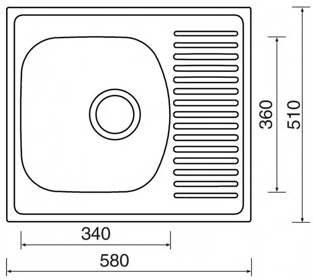 Dřez Sinks Short 580, matný nerez