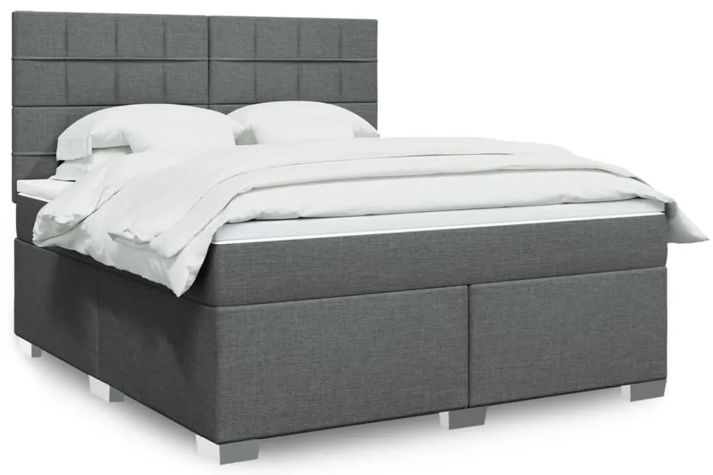 Box spring postel s matrací tmavě šedá 180x200 cm textil 3290568