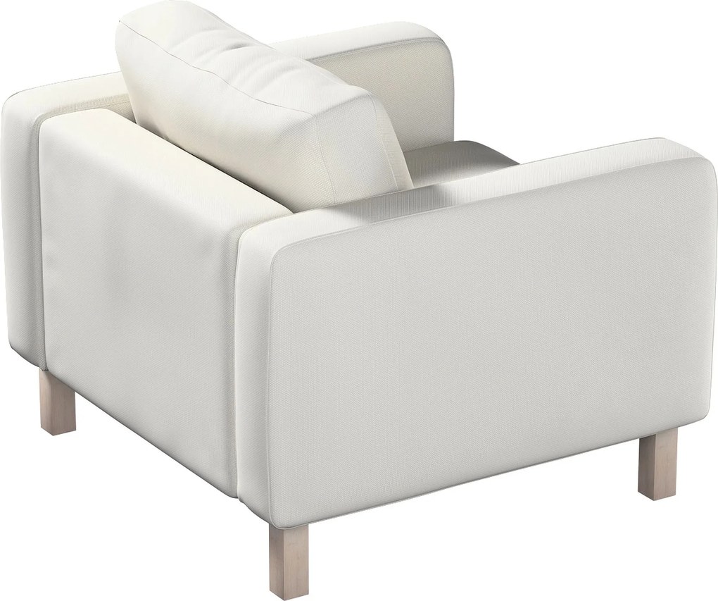 Potah na křeslo IKEA Karlstad, krátký barva šedá látka pletený vzor