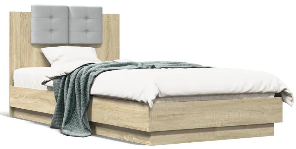 Rám postele s čelem dub sonoma 75 x 190 cm kompozitní dřevo,  3209977