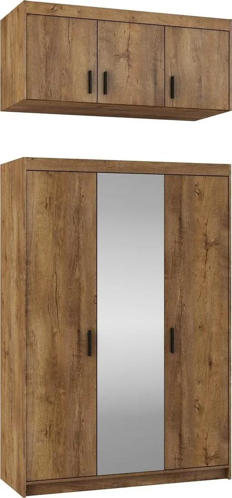 Casarredo - Komfort nábytek Šatní skříň ELINA 3D dub lefkas/zrcadlo