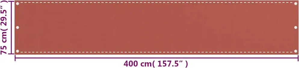 Balkonová zástěna terakota 75 x 400 cm HDPE 310945