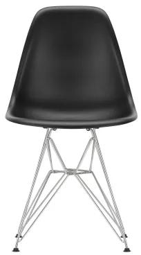 Eames Plastic Chair DSR chrom černá bílé na tvrdou podlahu Vitra