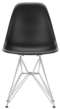 Eames Plastic Chair DSR chrom černá černé na tvrdou podlahu Vitra