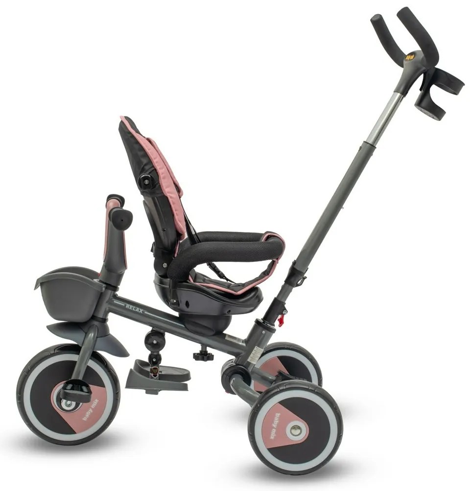 Dětská tříkolka Baby Mix 5v1 RELAX 365° růžová
