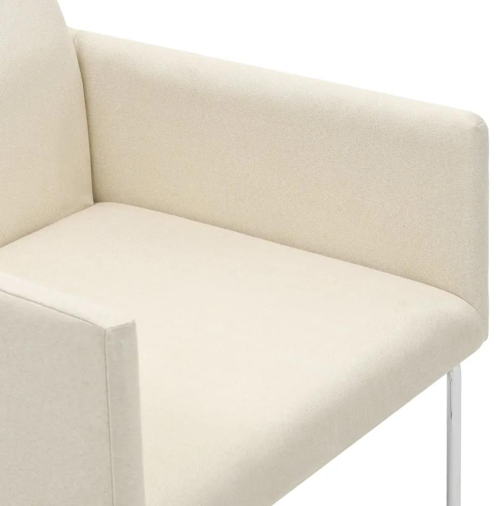 Jídelní židle 2 ks bílé se vzhledem lnu textil,  246857