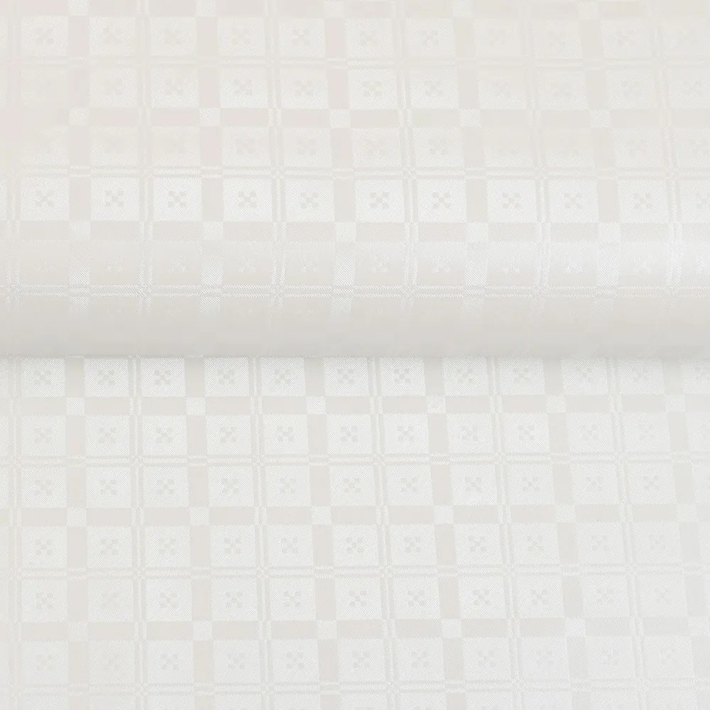 PVC ubrus Bílé vzorované kostičky PV-130 - metráž š. 140 cm
