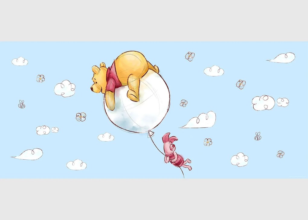 Dětská vliesová fototapeta na zed' Medvídek Pú na balonku, Disney | 202 x 90 cm | DFTDNH 5381