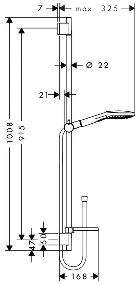 Hansgrohe Raindance Select E, sprchová souprava 120 3jet se sprchovou tyčí 90 cm, chromová, HAN-26621000