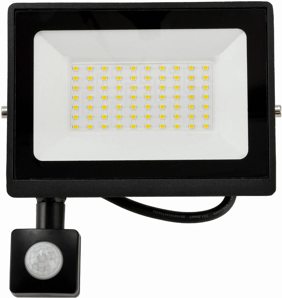 BERGE LED reflektor 50W - PIR - 2v1 - studená bílá