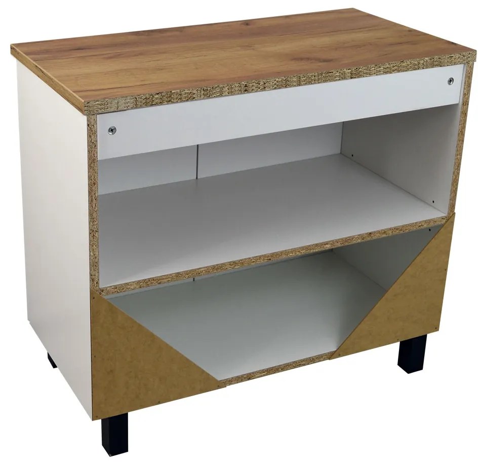 Comodo Koupelnová skříňka pod deskové umyvadlo ROSO W 80-HD - bílá/zlatý dub