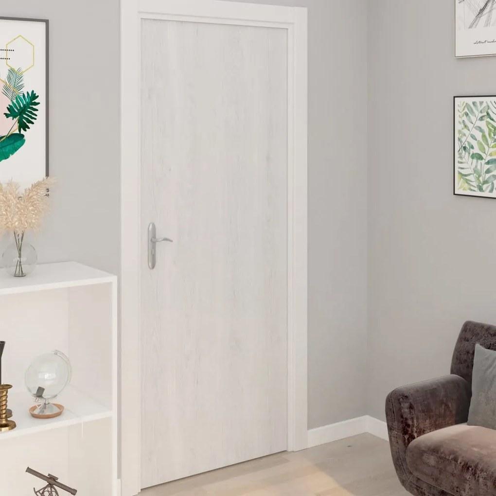 Samolepící tapety na dveře 4 ks bílé dřevo 210 x 90 cm PVC - Default Title