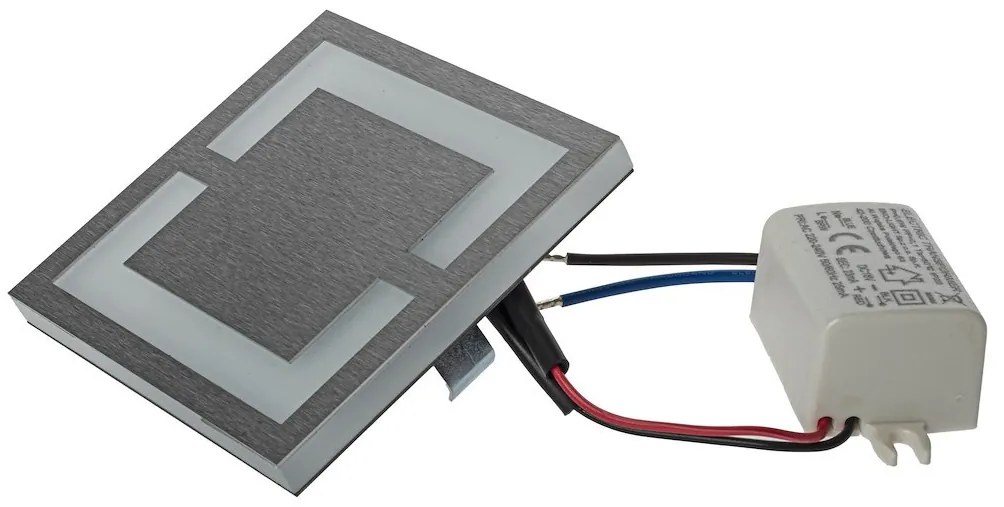 Schodišťové LED svítidlo Quadro, 1x LED 0,6w, 6500k, s