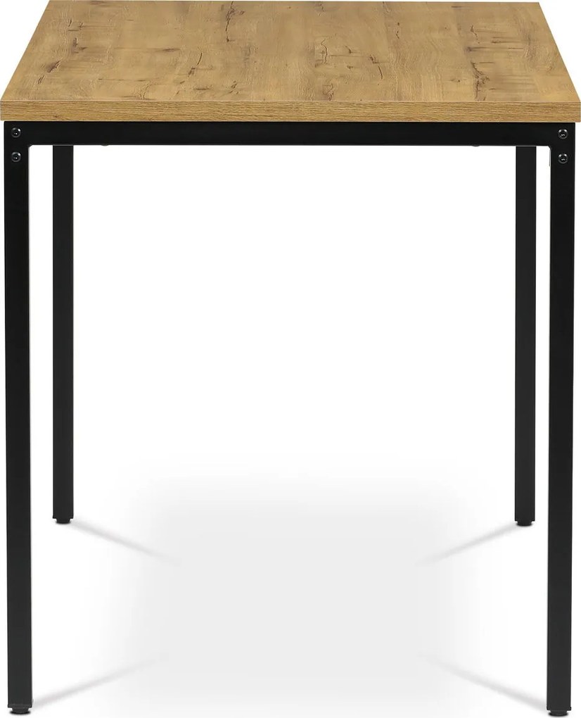 Autronic Stůl jídelní, 120x70 MDF deska, dýha divoký dub, kovové nohy, černý lak AT-631 OAK