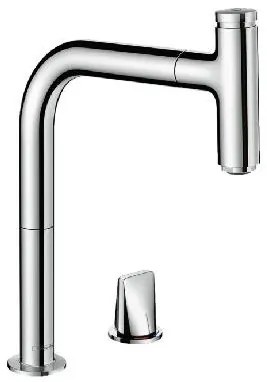 Hansgrohe M71 - Dřezová baterie M7119-H200 s výsuvnou sprškou, 2-otvorová instalace, sBOX, chrom 73804000