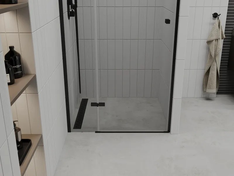 Mexen ROMA sprchové otevírací dveře ke sprchovému koutu 100 cm, černá-transparentní, 854-100-000-70-00