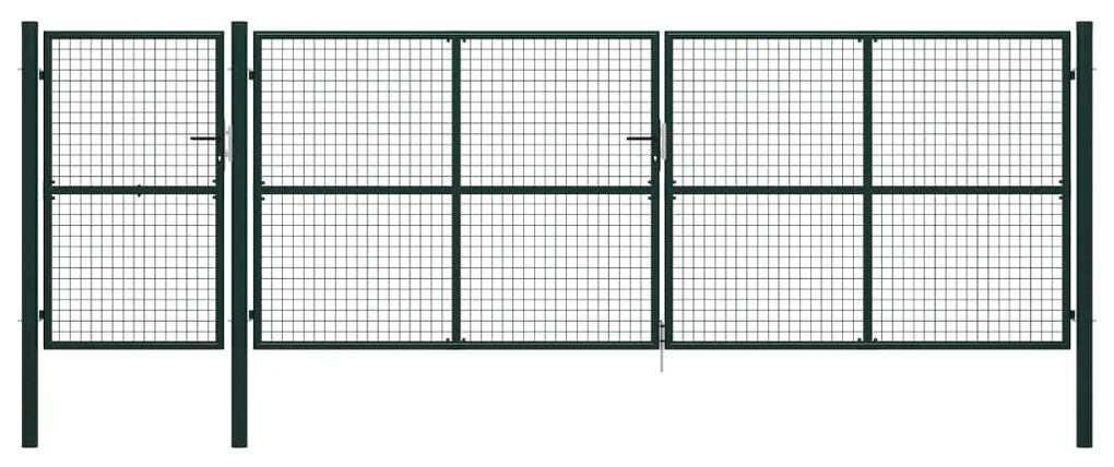 vidaXL Marketos Zahradní brána ocelová 500 x 150 cm zelená