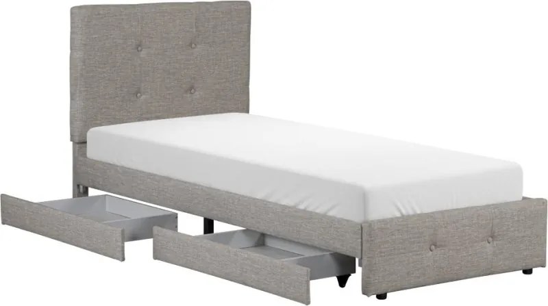 Postel s úložným prostorem, světle šedá, 90x200, DOREA Kondela 0000413712