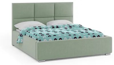 Čalouněná postel NOVATIC 140x200 cm Tmavě zelená
