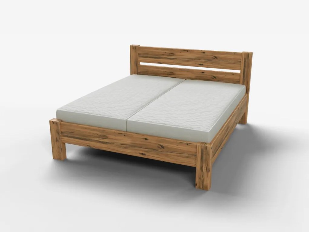 Ekointerier Tyger Retro postel - buk jádrový Moření: č. 10 - bílá, Rozměr: 160 x 200 cm
