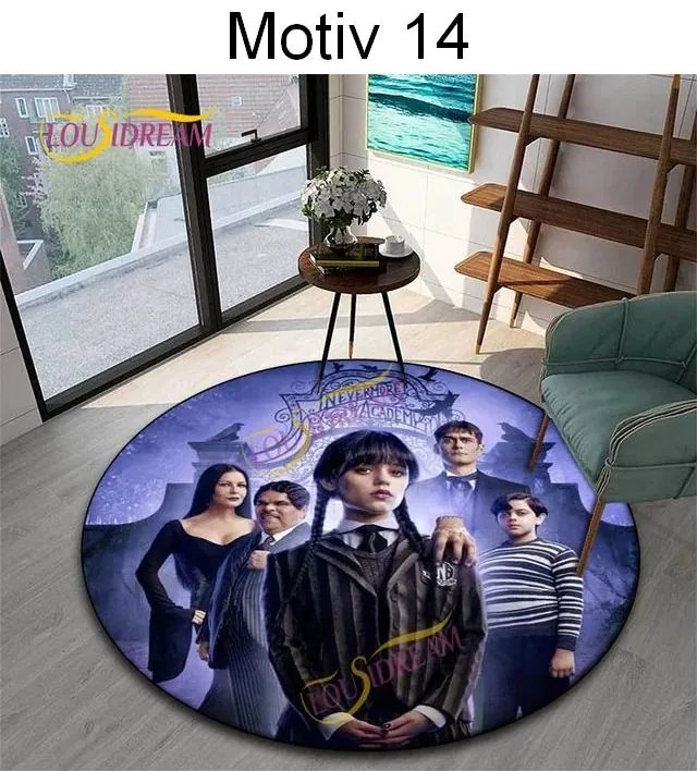 Kulatý koberec WEDNESDAY ADDAMS (průměr 80 cm) Motiv: 14