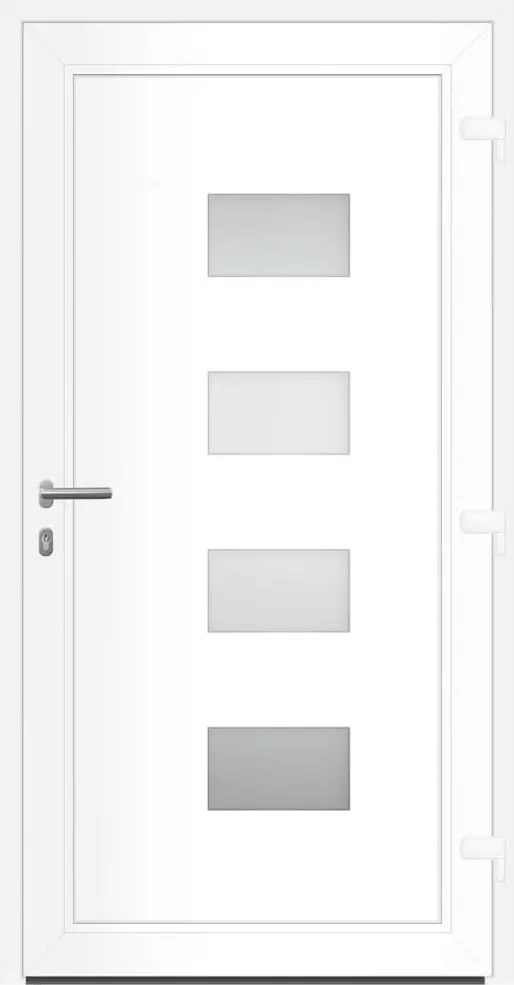 Vchodové dveře bílé 100 x 200 cm hliník a PVC 3157062