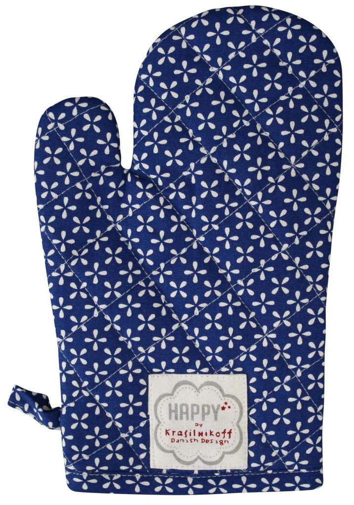 Krasilnikoff Chňapka Daisy Blue, modrá barva, textil