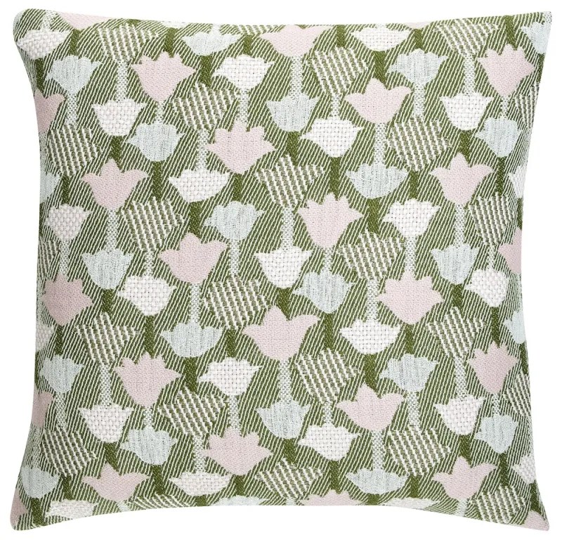 Povlak na polštář Tulppaani 45x45, růžovo-olivový