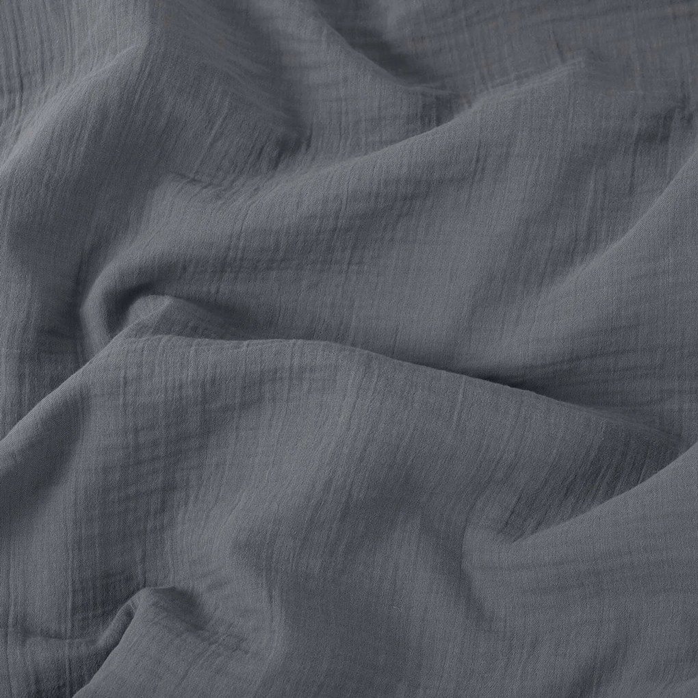 Goldea mušelínové povlečení - antracitové 240 x 220 a 2ks 70 x 90 cm