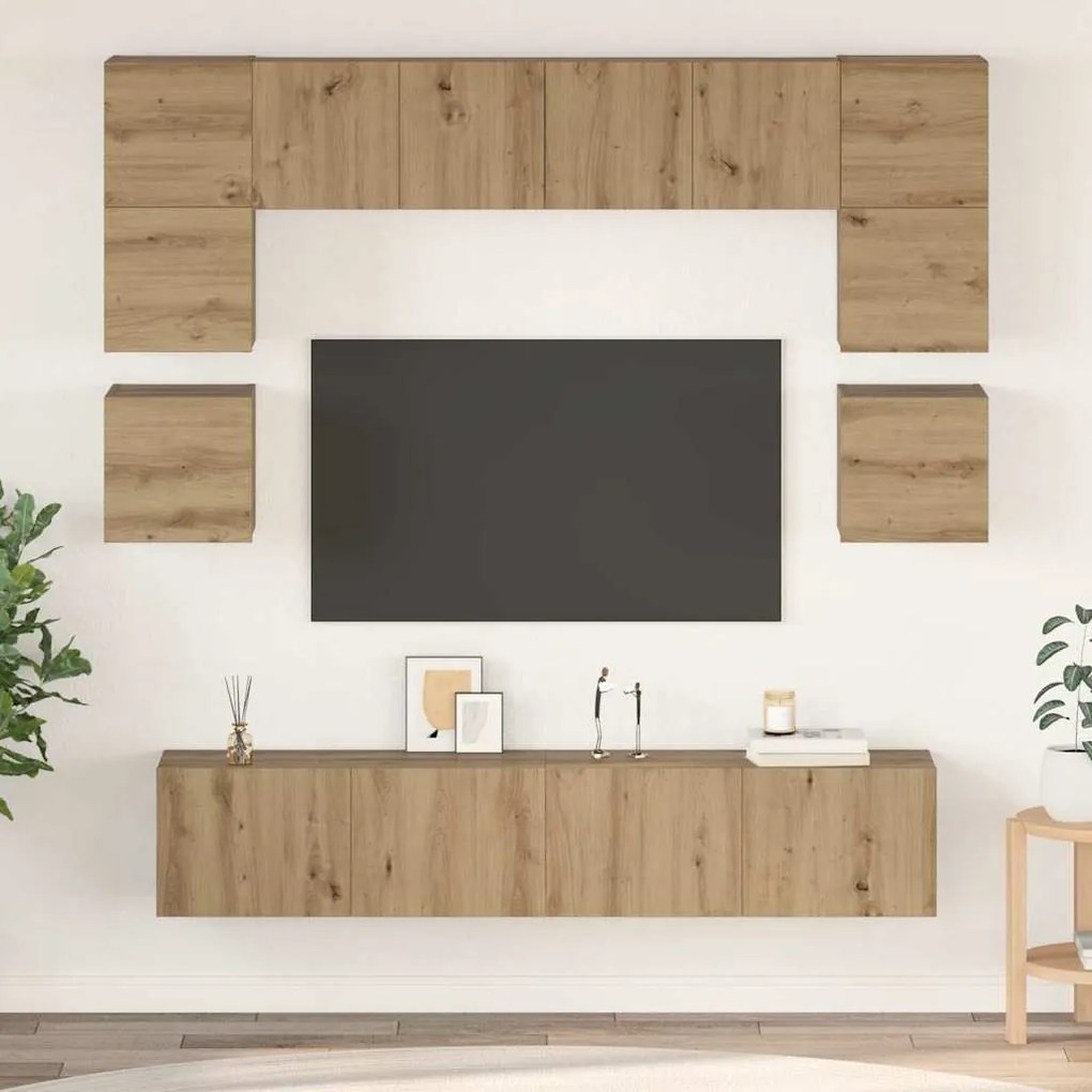 Sestava TV skříněk 8 ks Artisanový dub Kompozitní dřevo 3393335