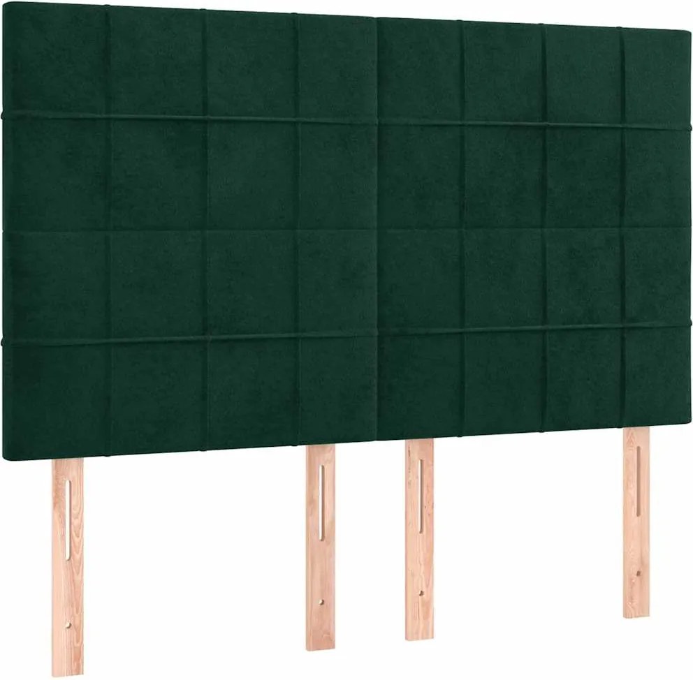 Rám postele bez matrace tmavě zelená 140 x 190 cm samet 3125754