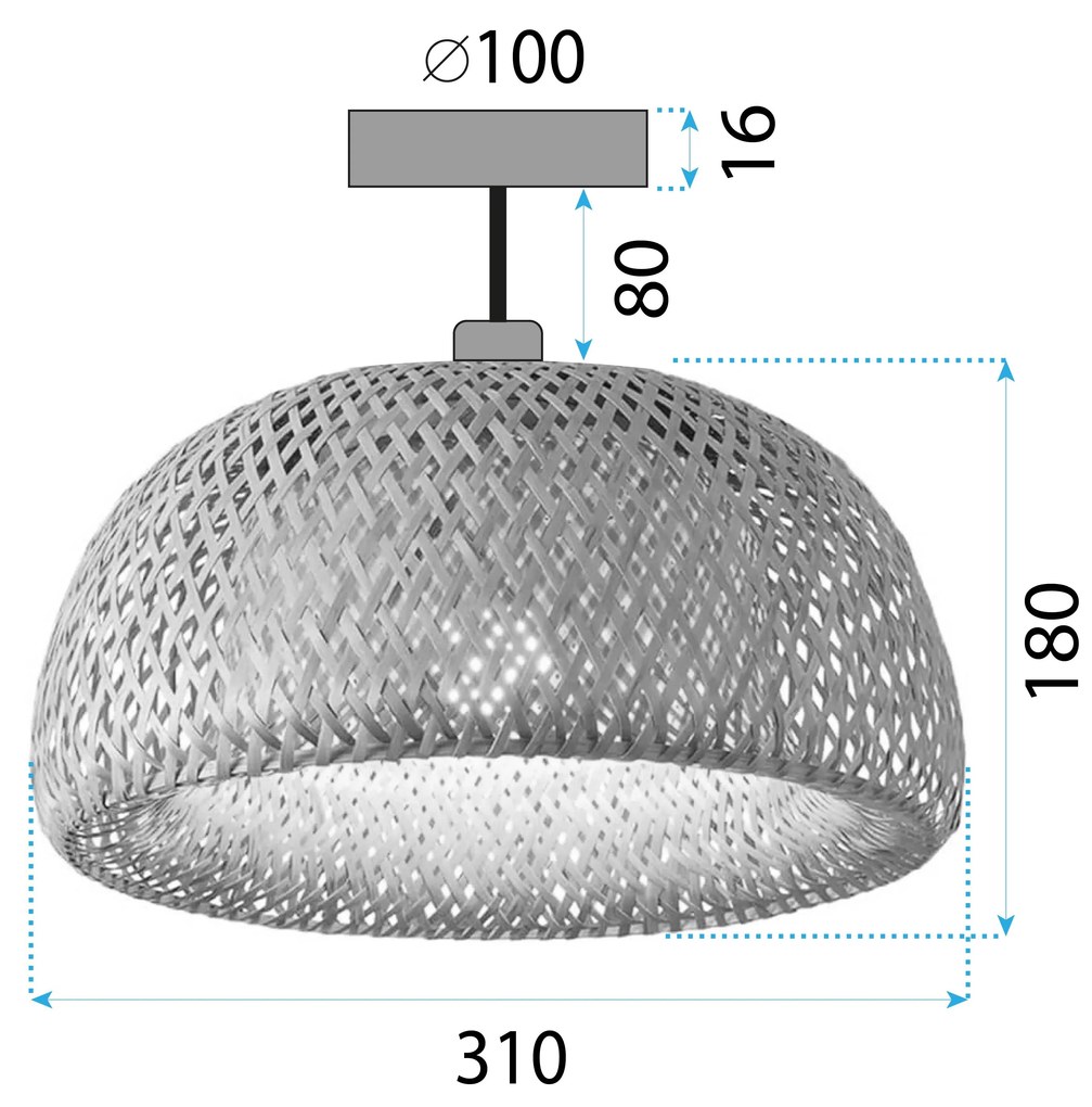 Toolight Toolight, stropní svítidlo 1xE27 APP1577-5C, přírodní hnědá, OSW-03618