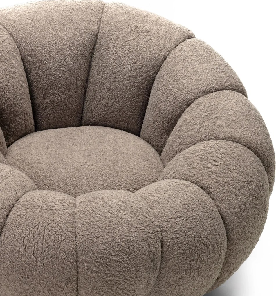Designové otočné křeslo Venezia bouclé cappuccino