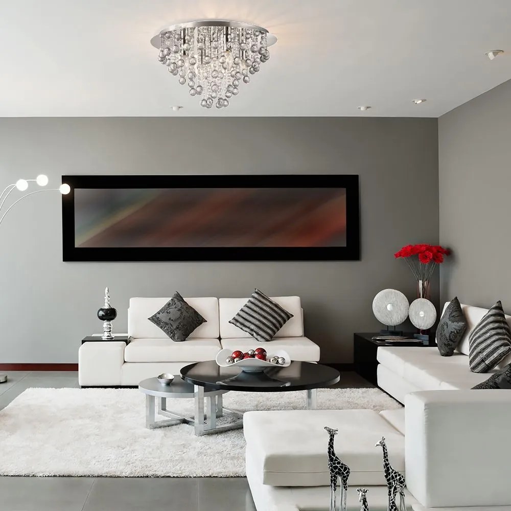 Toolight, Křišťálová stropní lampa APP514-5C 5xE14, chromová, OSW-00071