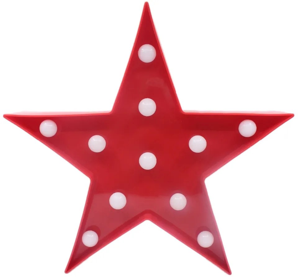 KIK LED dekorace hvězda 28 cm - červená, KX9935