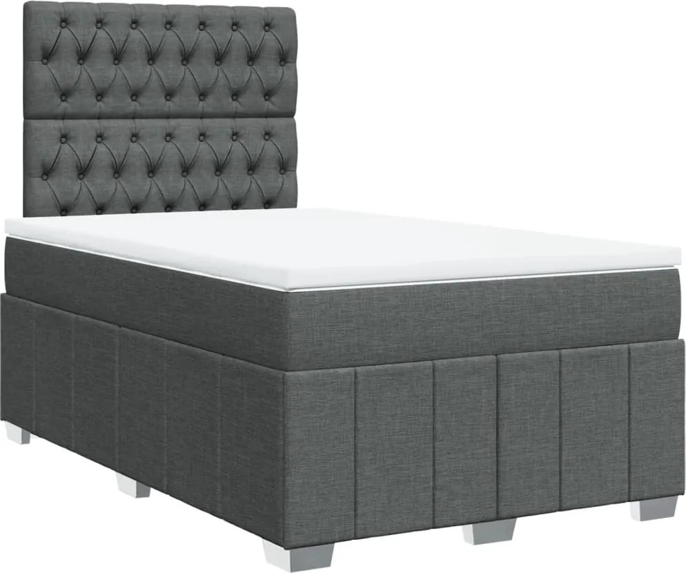 Box spring postel s matrací tmavě šedá 120x190 cm textil 3291615