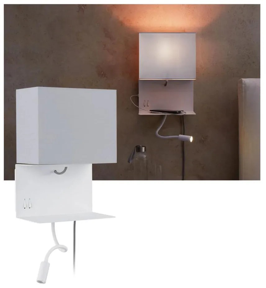 Paulmann 78913 - LED/2,5W + 1xE27/40W Nástěnné svítidlo s USB MERANI 230V