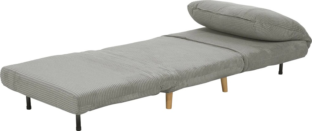 HOMCOM 2-v-1 Spací Pohovka, Rozkládací Křeslo s Nastavitelnou Skládací Matrací pro Hosty ve Veluru, Šedá, 82 x 89 x 83 cm | Aosom