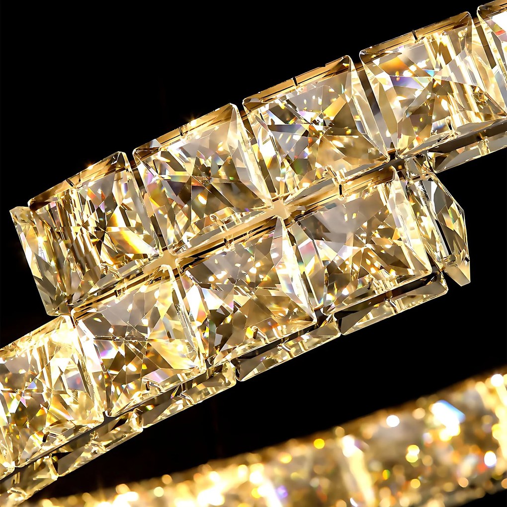 Toolight Toolight, LED závěsné osvětlení 60cm, 45W, 4000K, 2500lm, APP1771-CP, zlatá, OSW-04349