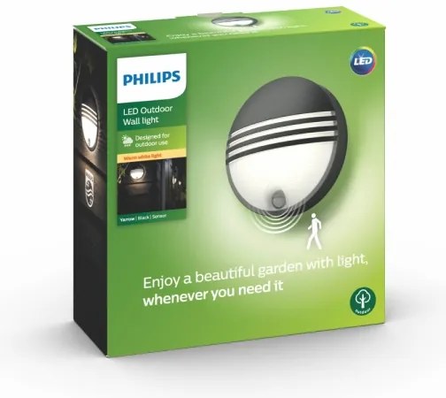 Philips 17297/30/16 -LED Venkovní svítidlo se senzorem YARROW LED/6W/230V IP44