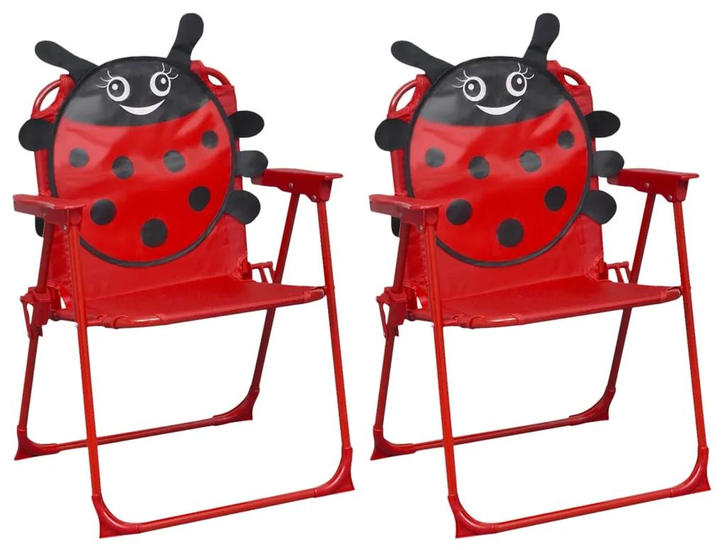 48101 vidaXL Dětské zahradní židle 2 ks červené textil