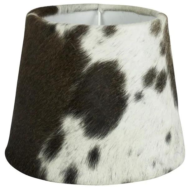 Stínidlo lampy z kravské kůže černá / bílá - Ø20*17cm