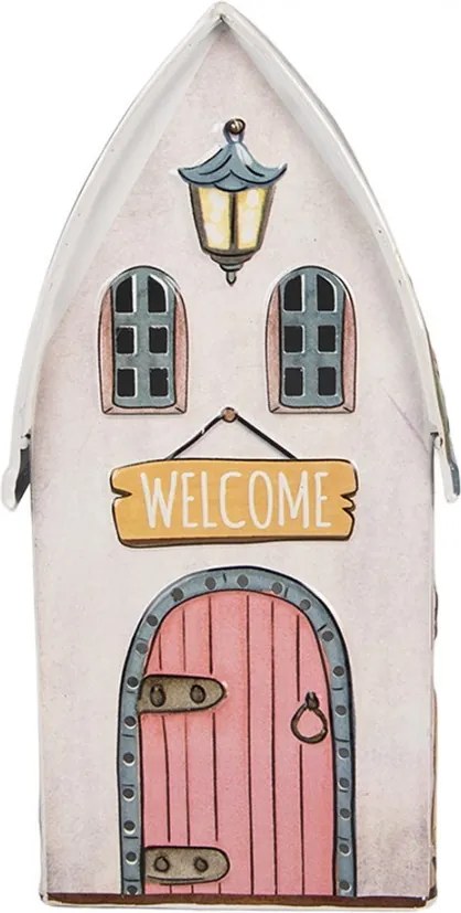 Kouzelný plechový domeček Welcome - 12*11*23 cm