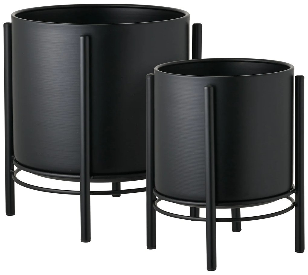 House Nordic Set dvou květináčů FLOWERPOT černý
