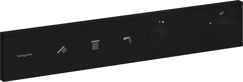 Hansgrohe RainSelect, podomítkový termostatický modul pro 3 spotřebiče, černá matná, HAN-15381670
