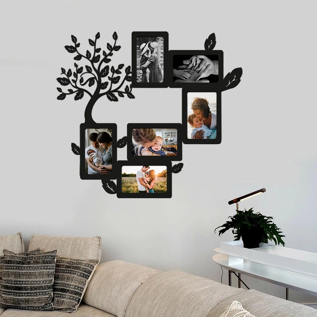 dřevo života Fotorámeček na zeď PODZIM Zvolte barvu dekoru: Černá, Velikost fotorámečků: 76x70