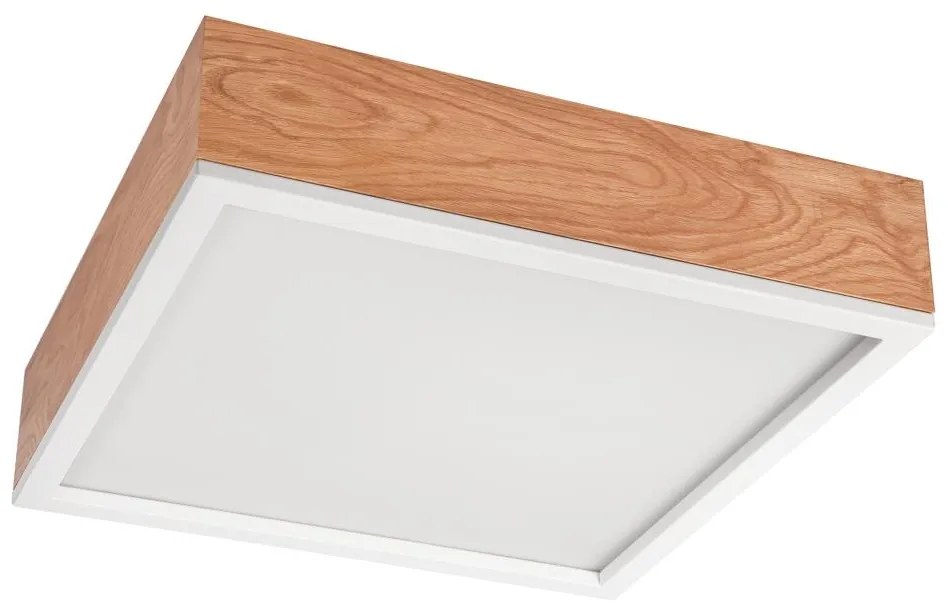 Lamkur Stropní svítidlo OAK SQUARE 4xE27/15W/230V 39x39 cm dub/bílá LA49038