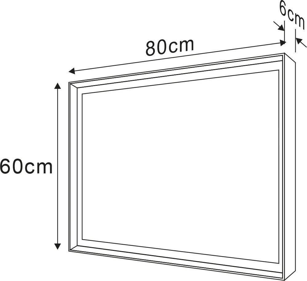 Sapho, SORT LED podsvícené zrcadlo 600x800mm, černá mat, ST080