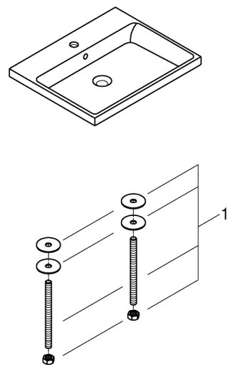 GROHE 3947900H - Umyvadlo CUBE CERAMIC 600 × 490 mm keramika/bílá