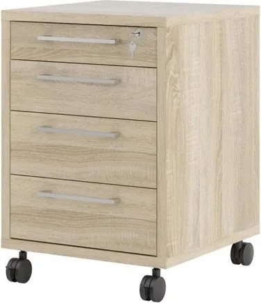 Kancelářský stůl Modulo 150 x 80 cm + kontejner, dub sonoma / šedá